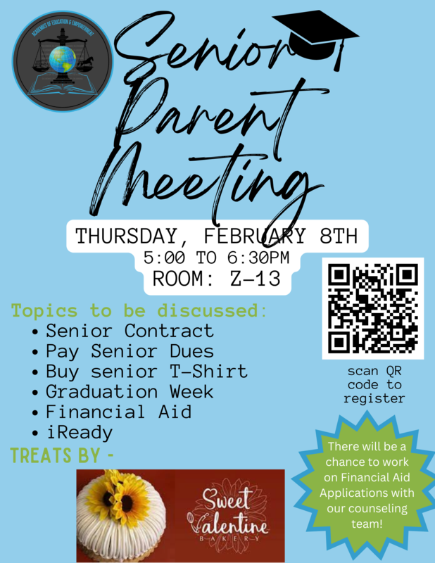 AEE Senior Parent Meeting is this week! | Academies of Education and ...