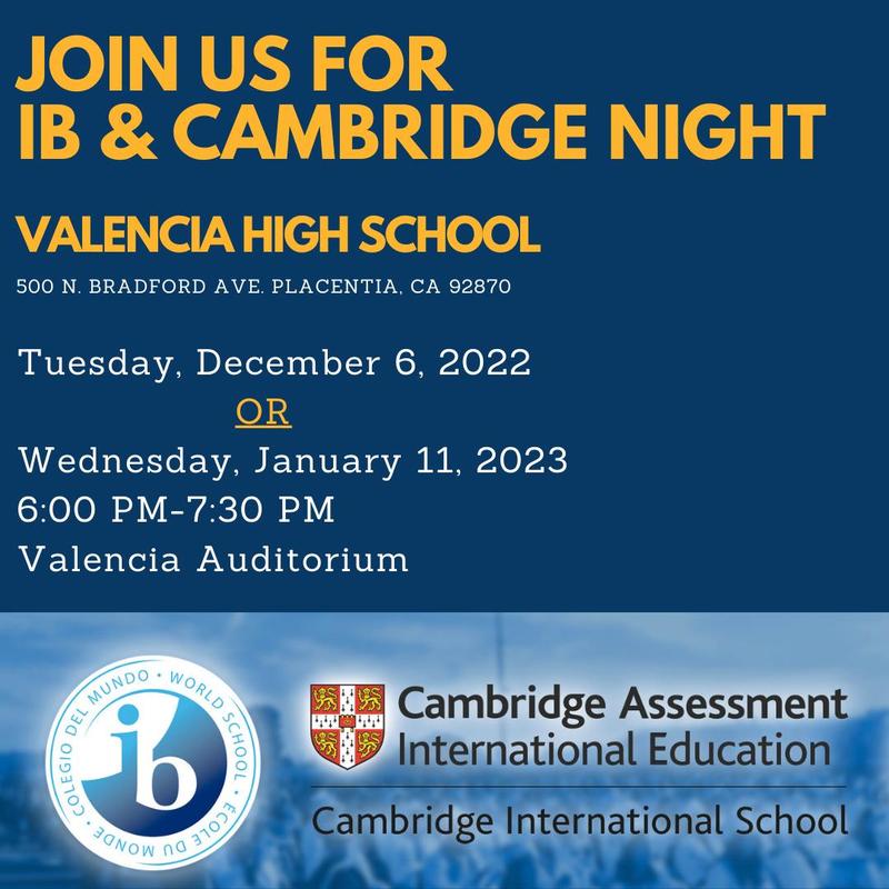 Incoming class of 2027, please join us for IB And Cambridge Night ...