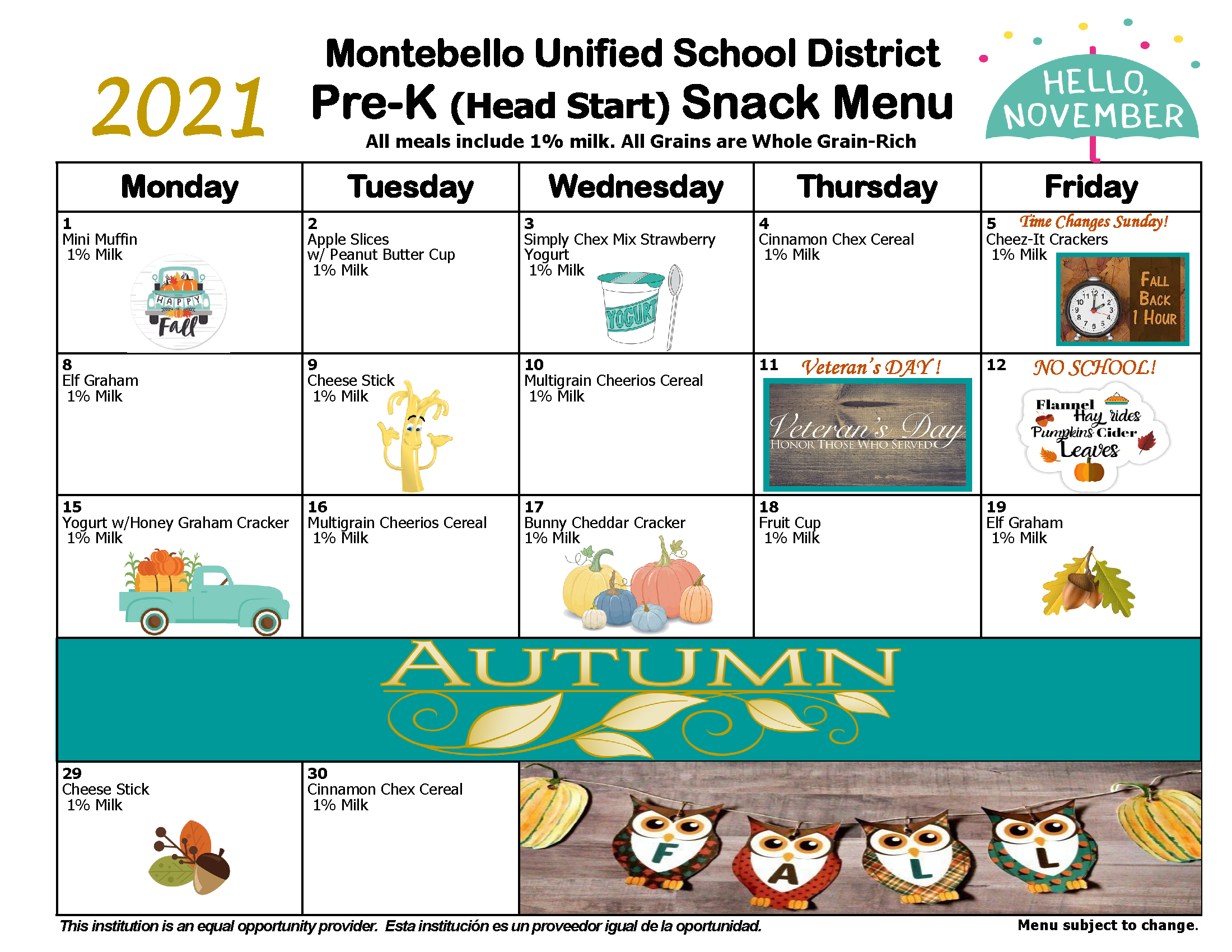 Menus – Nutrition Services – Montebello Unified School District