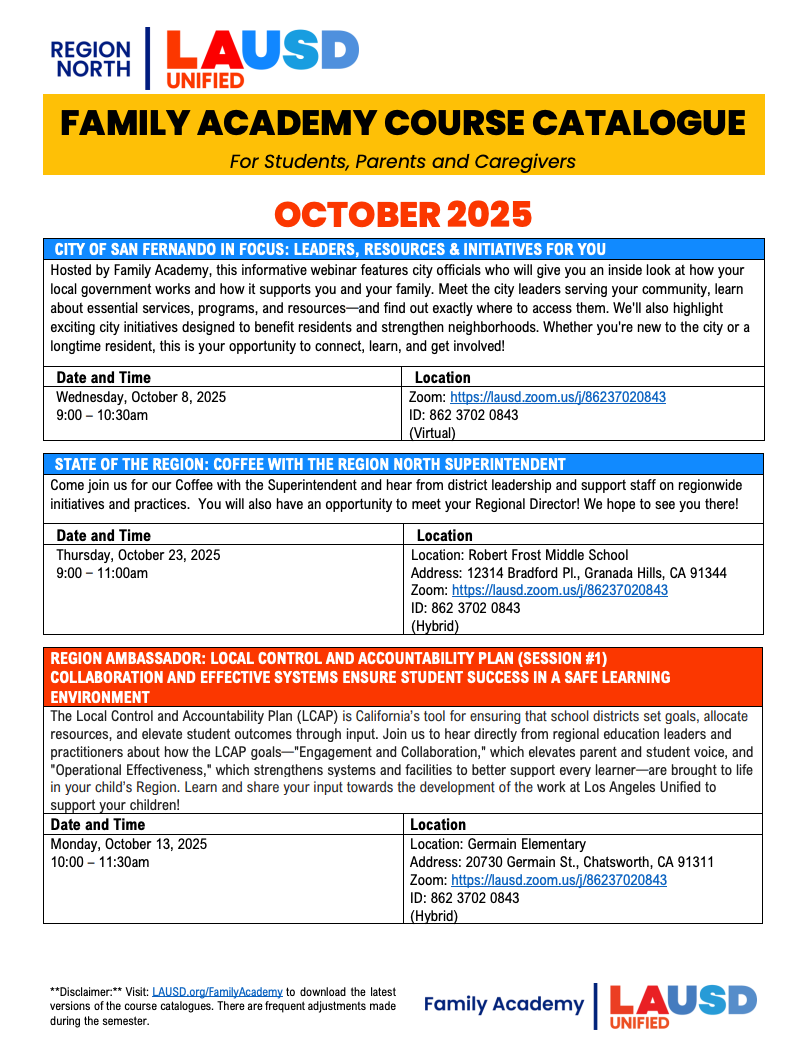 Family-School Information – Parents – Serrania Avenue Charter for ...
