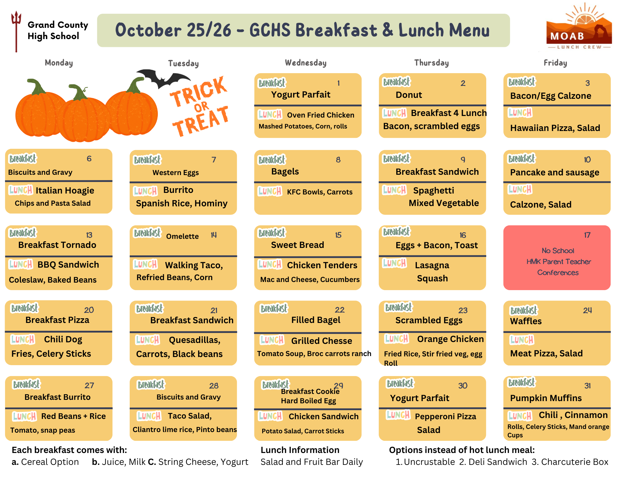 Menus – Child Nutrition Program – Grand County School District