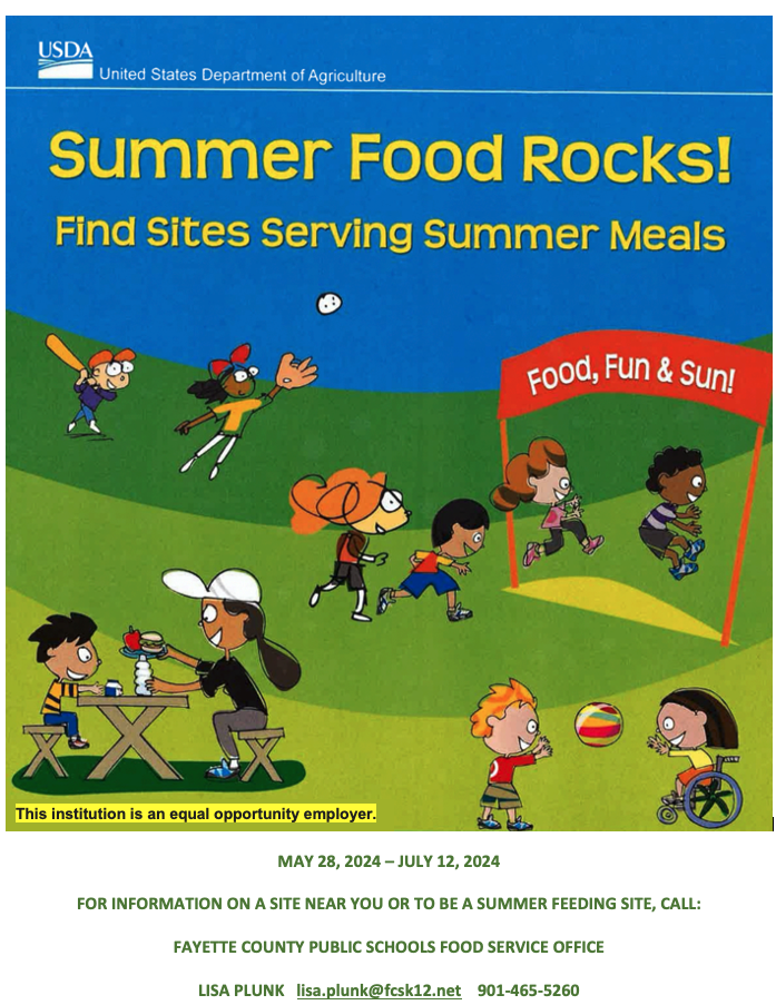 Summer Feeding Program Information – Summer Feeding Program – Fayette ...