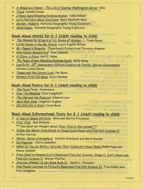 Core Reading List – Elementary – Harry Bridges Span School