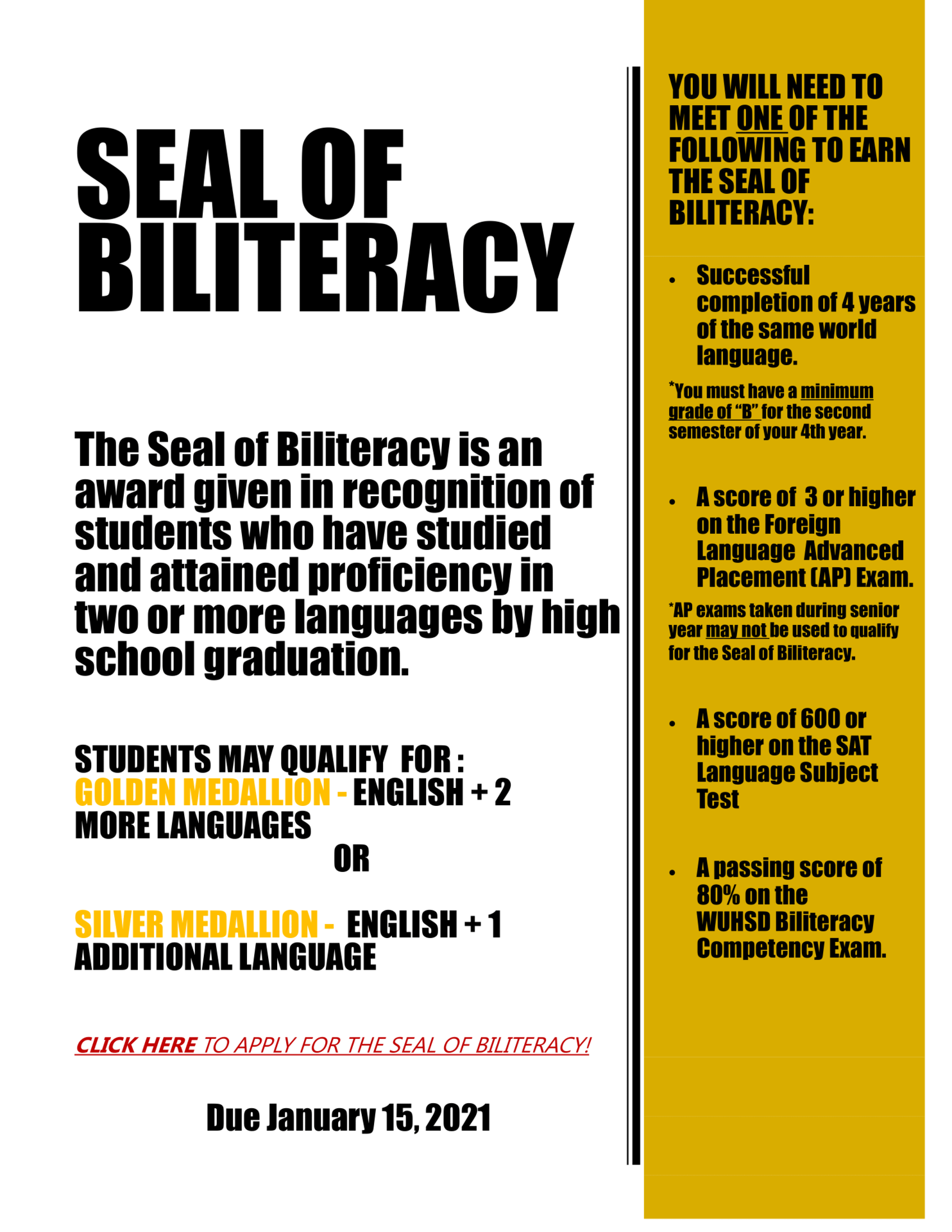 Seal of Biliteracy/Sello de Conocimiento Bilingüe de Lectoescritura ...
