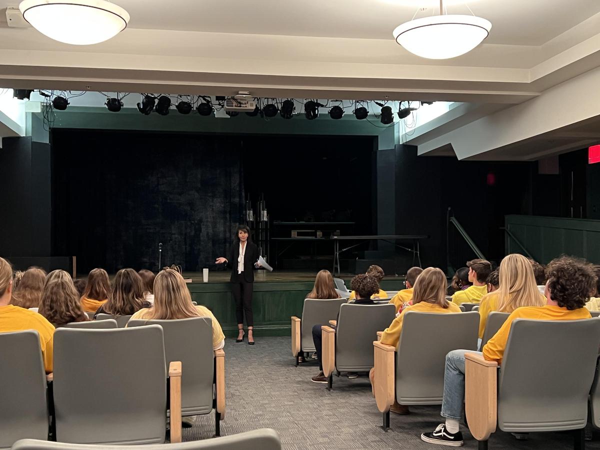 Honorable Michele Santicola Talks with OLSH Senior Class | Our Lady of ...