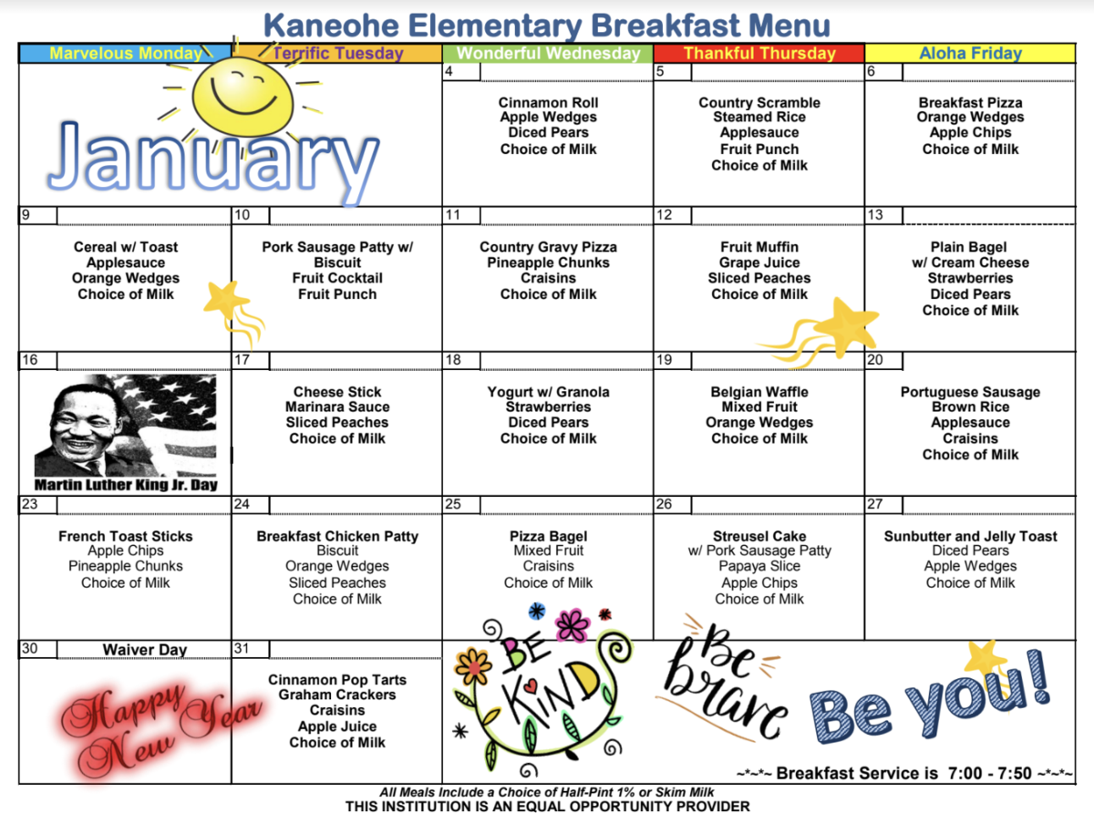 Breakfast & Lunch – Parents – Kāneʻohe Elementary School