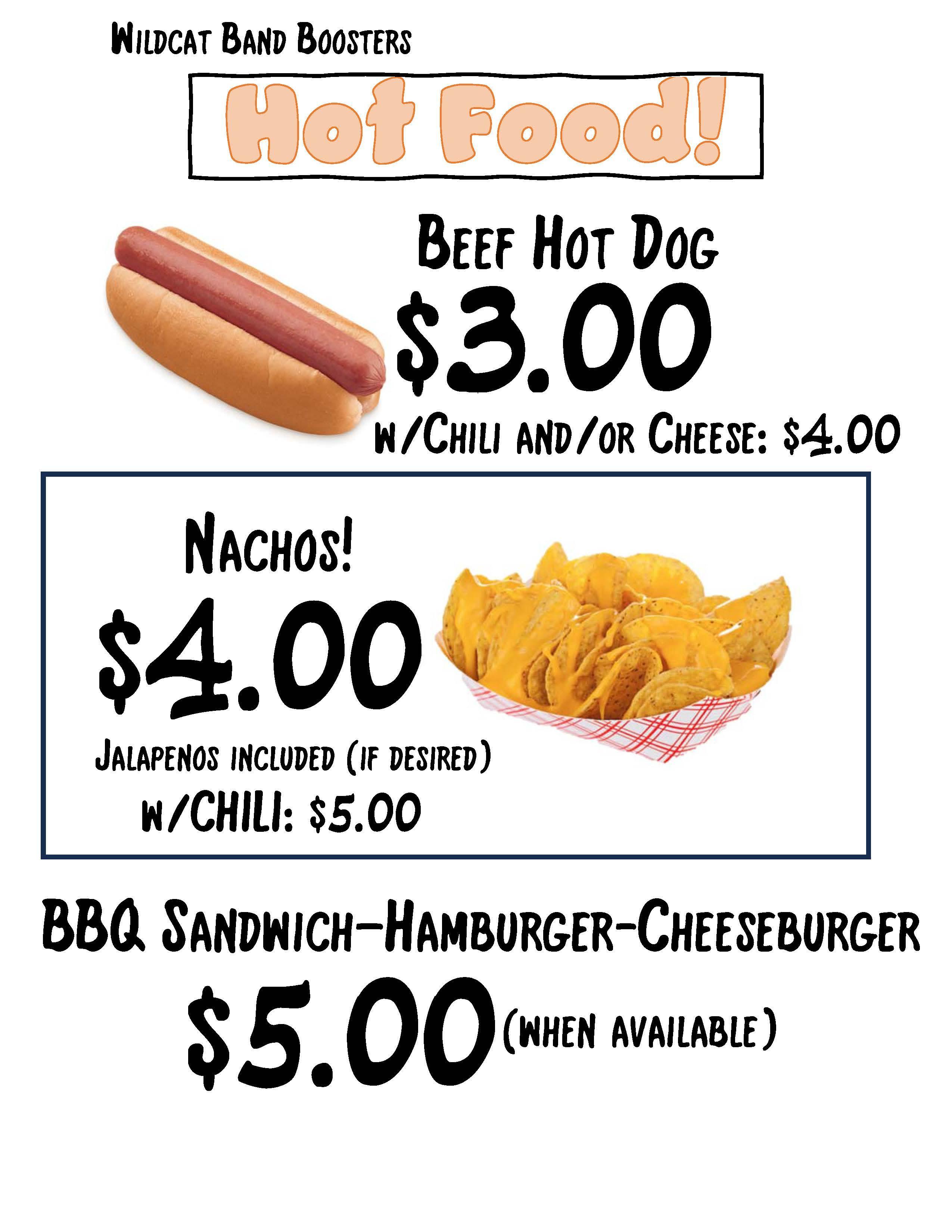 2023 Football Concessions Menu – The Wildcat Band – Wink-Loving ...