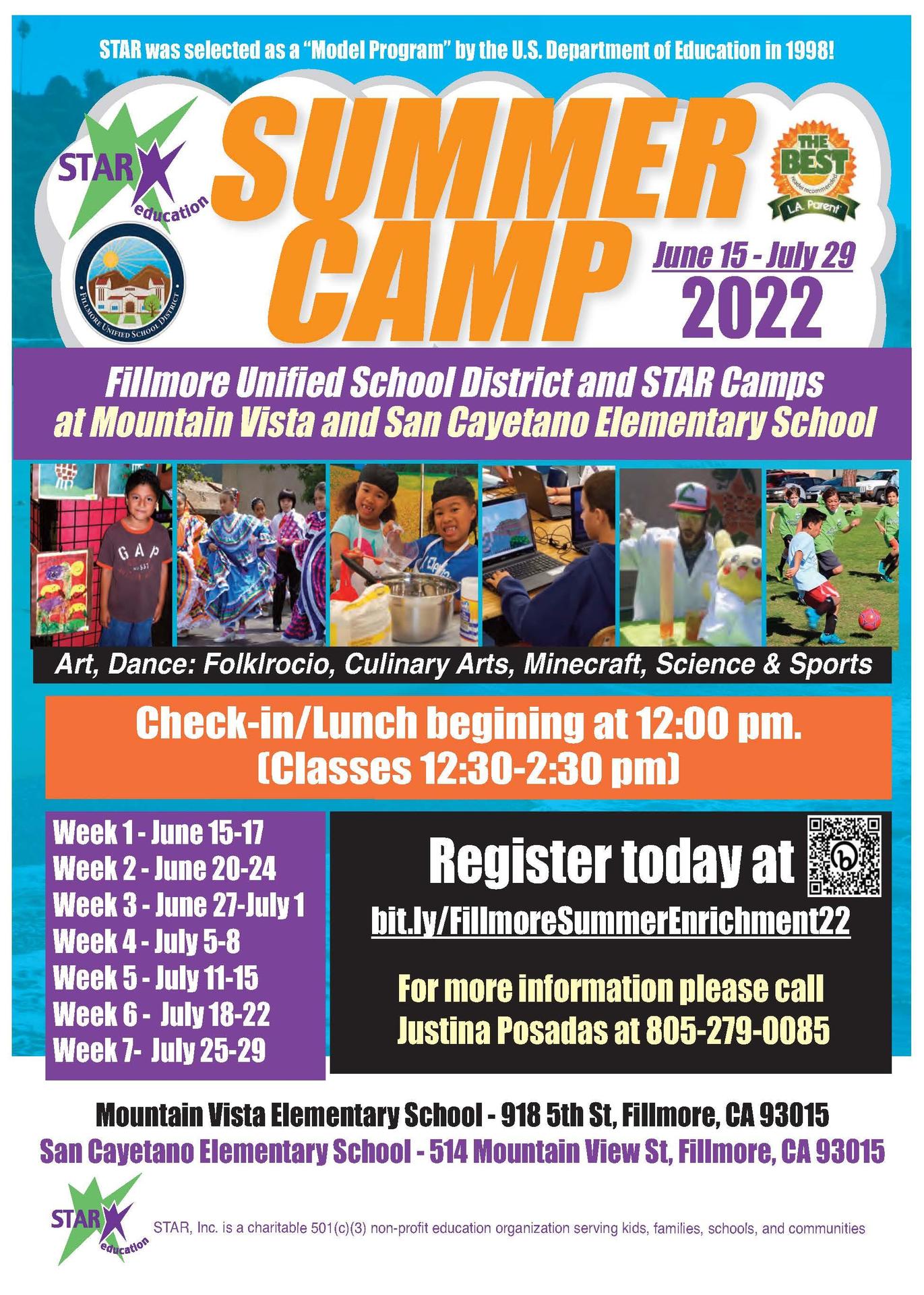 Summer Learning Opportunities 2022 – Summer School – Fillmore Unified ...