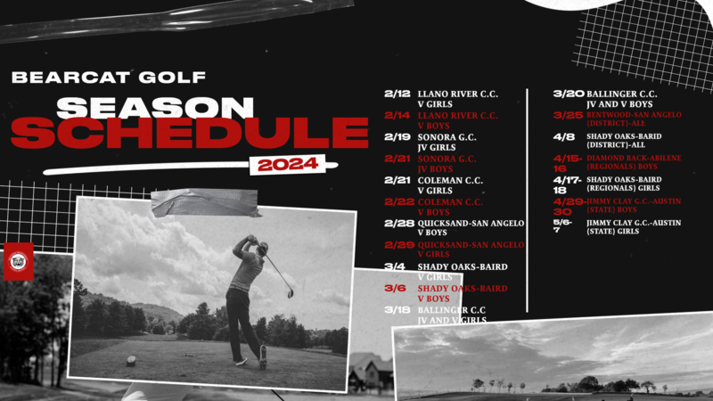 Ballinger Bearcat 2024 Golf Schedule | Ballinger ISD
