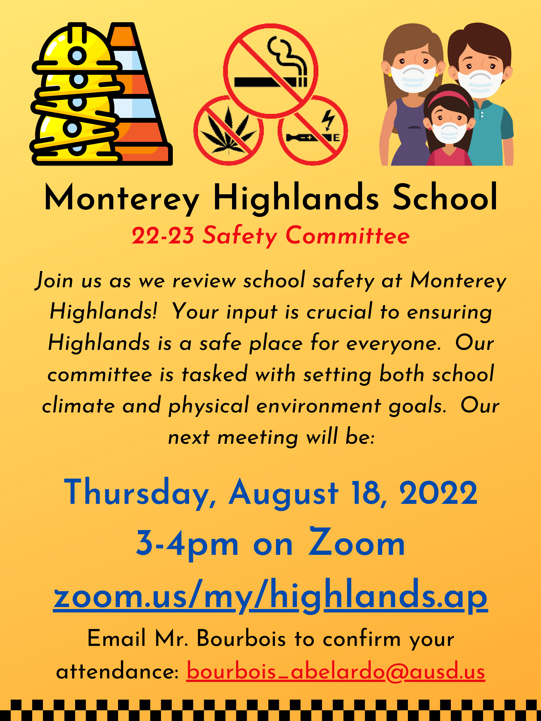 School Safety Committee – Abel Bourbois – Monterey Highlands Elementary ...