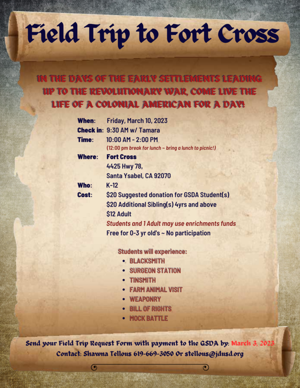 Fort Cross! March 10, 2023 | Greater San Diego Academy