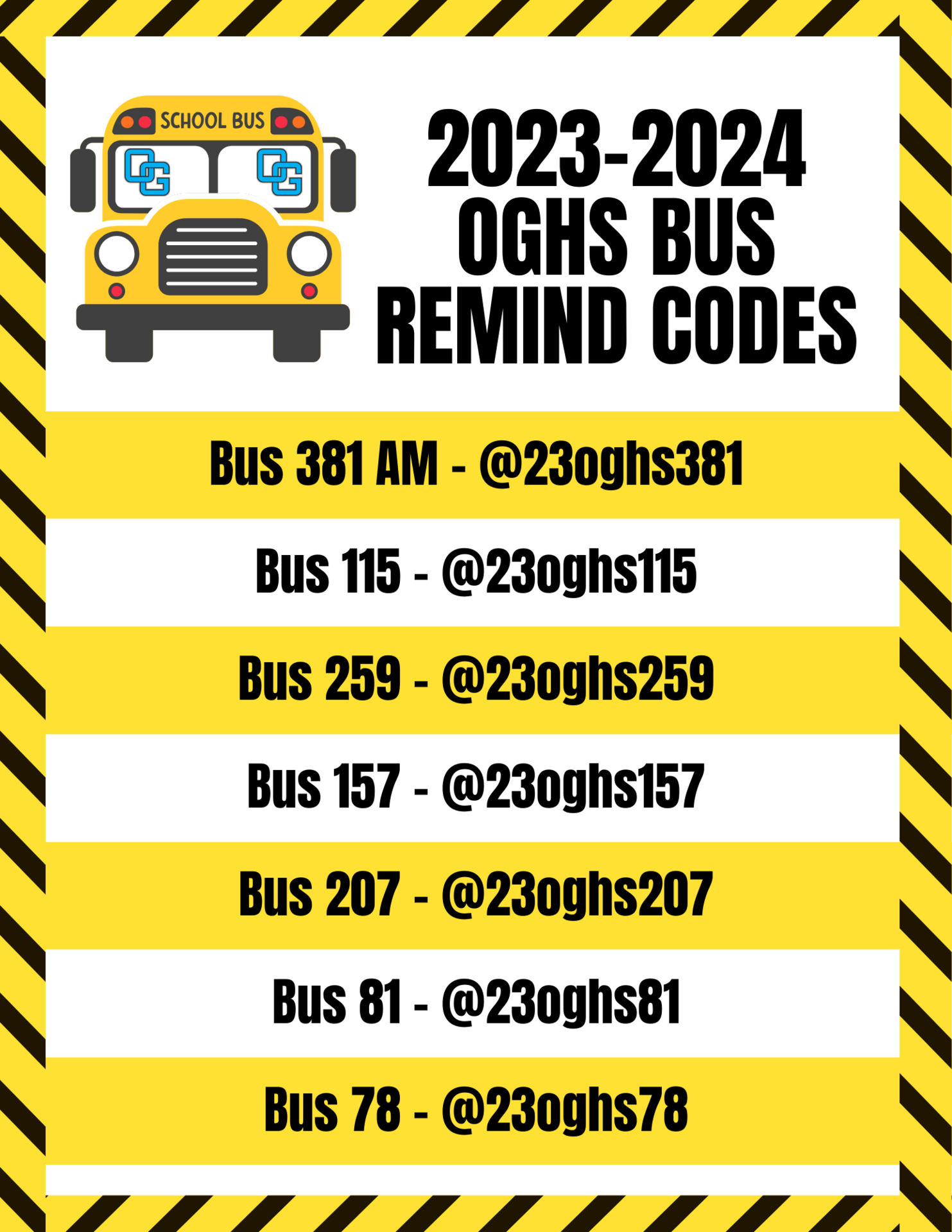 Bus Information – Parents/Students – Oak Grove High School
