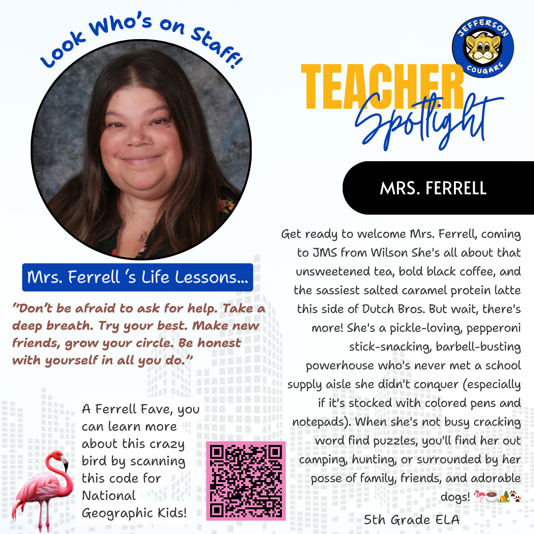Building our Cougar Pride – Staff Spotlights – Jefferson Middle School