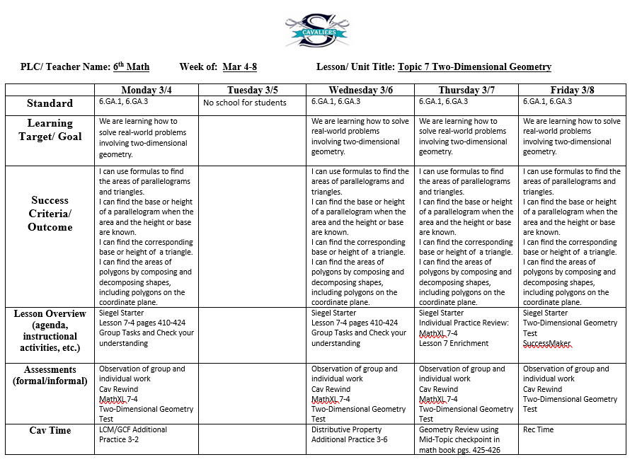 Mrs. Cheuvront's Class – Amanda Cheuvront – Siegel Middle School