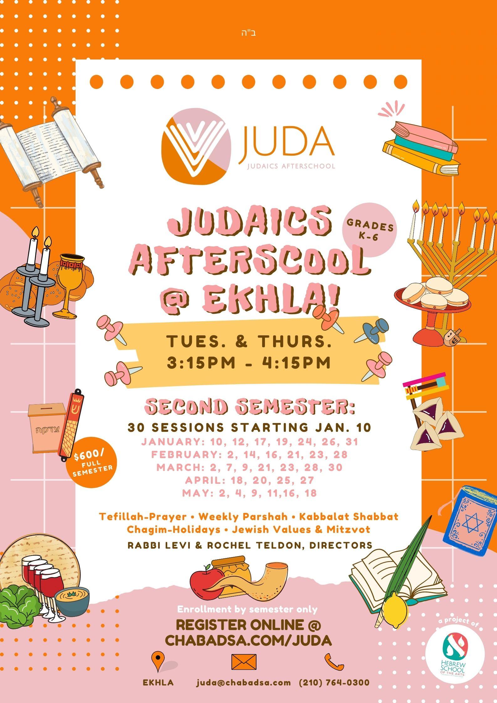 Judaics at EKHLA – After School Enrichment – Eleanor Kolitz Hebrew ...