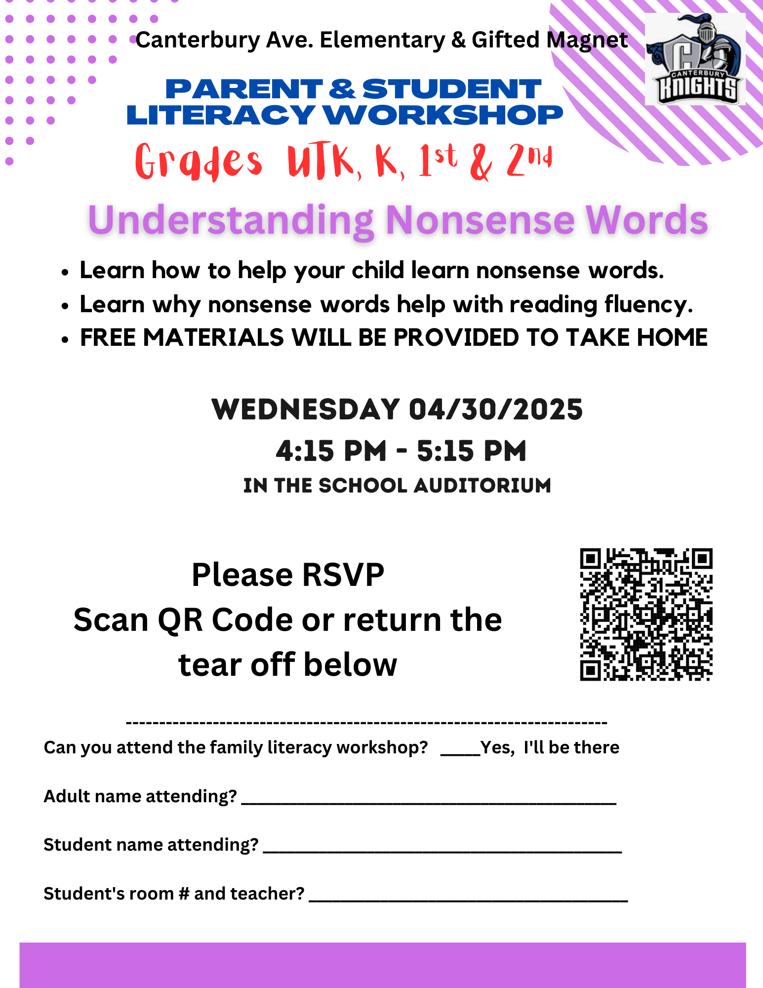 Parent & Student Literacy Workshop #2 | Canterbury Avenue Elementary ...