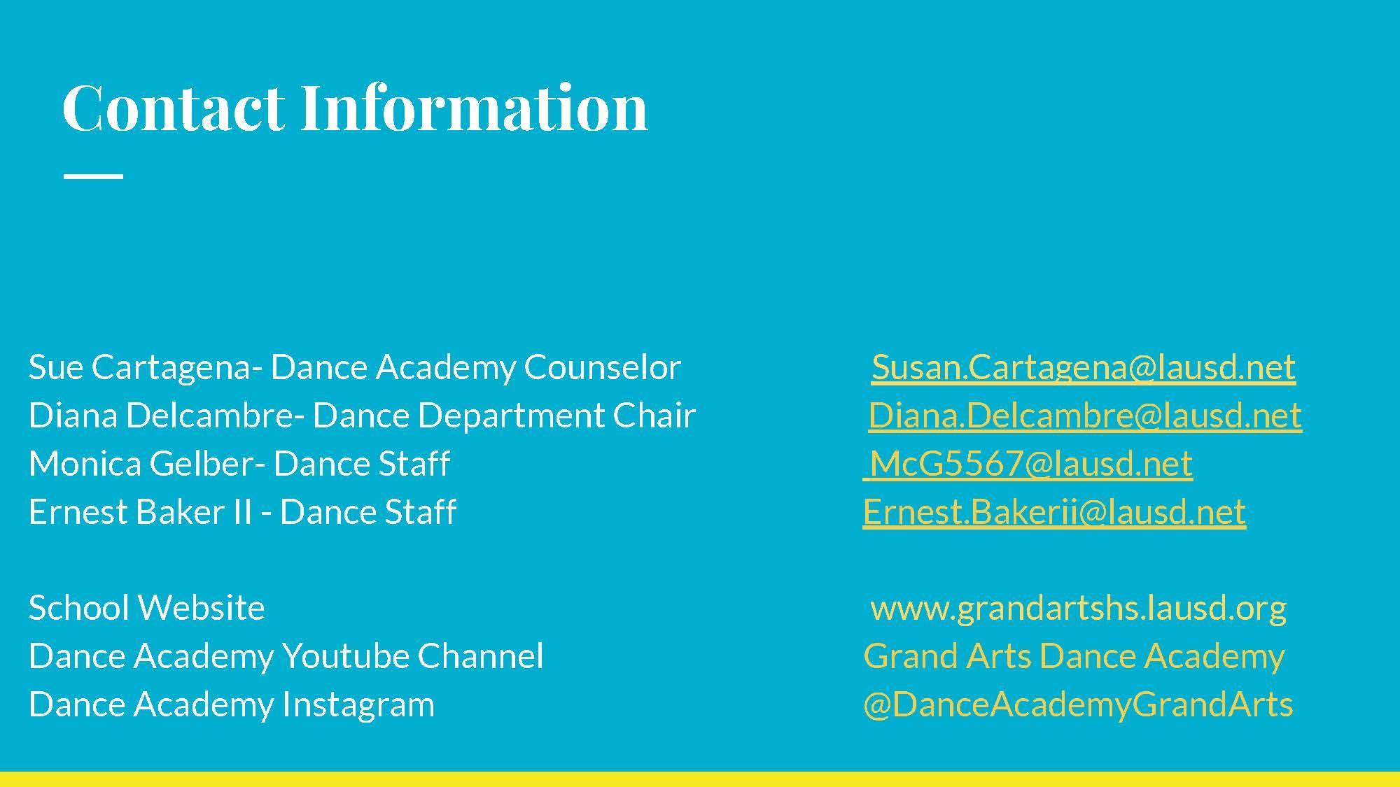 Welcome Statement – Dance – Ramon C Cortines School of Visual ...