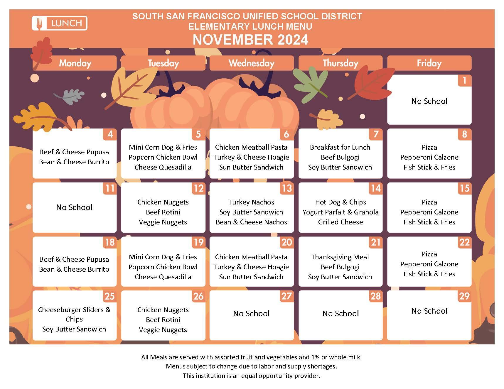 All Menus – Nutrition Services – South San Francisco Unified School ...