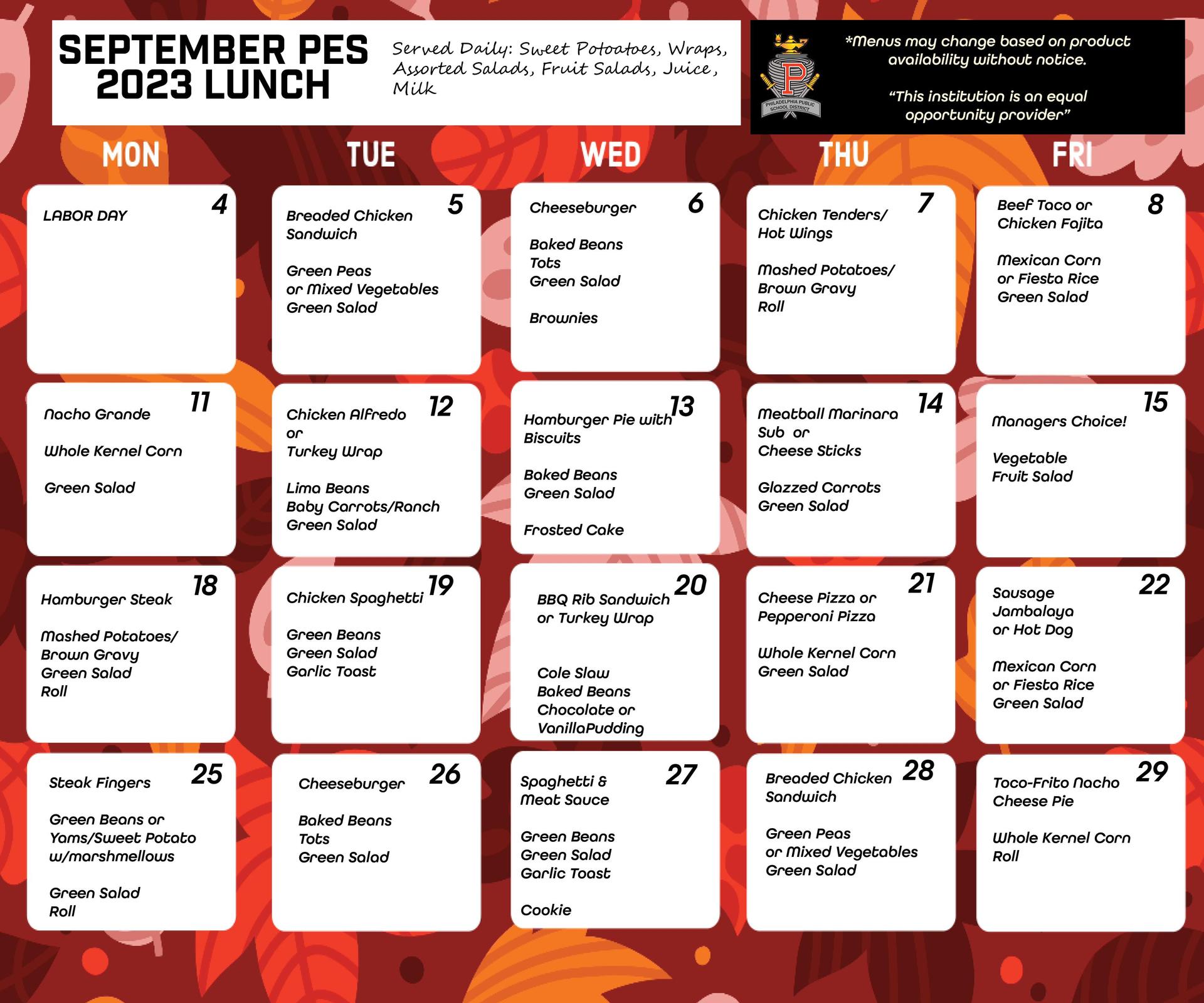 PPSD Menus – PPSD Menu – Philadelphia Public School District