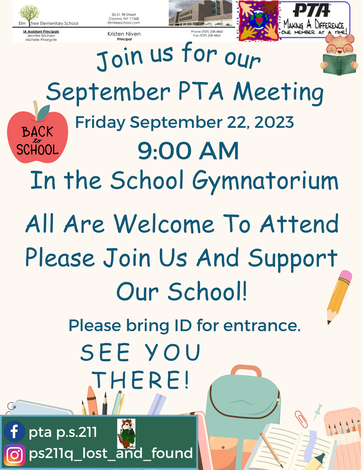 September 22nd, 2023 - P.S. 211 and Our PTA Invites You to Our ...