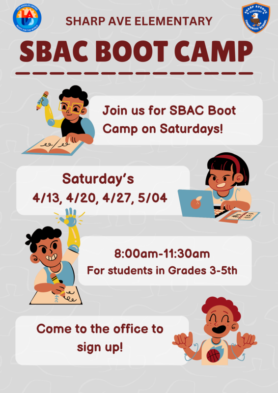 SBAC BOOT CAMP | Sharp Avenue Elementary