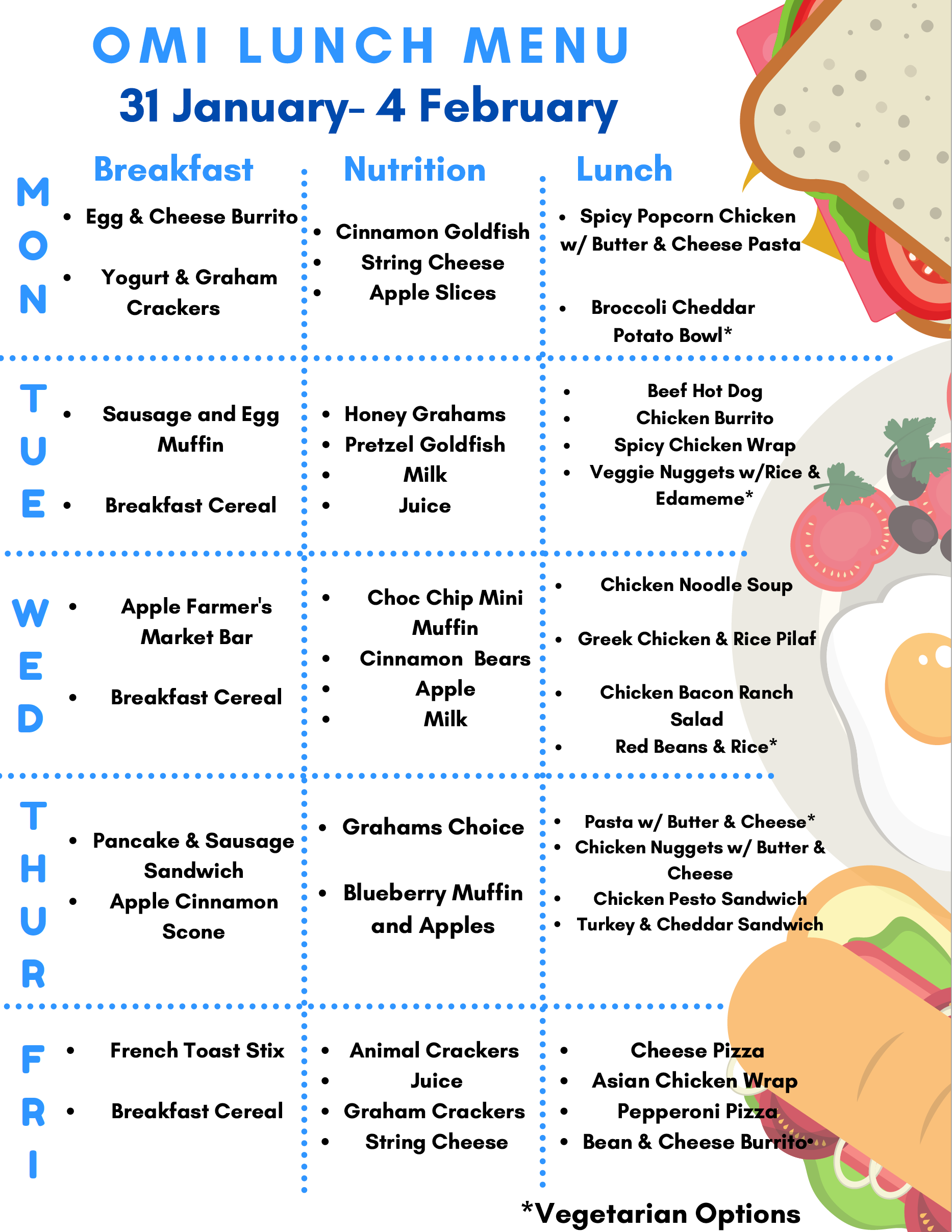 Lunch Menu – Parents – Oakland Military Institute College Preparatory ...