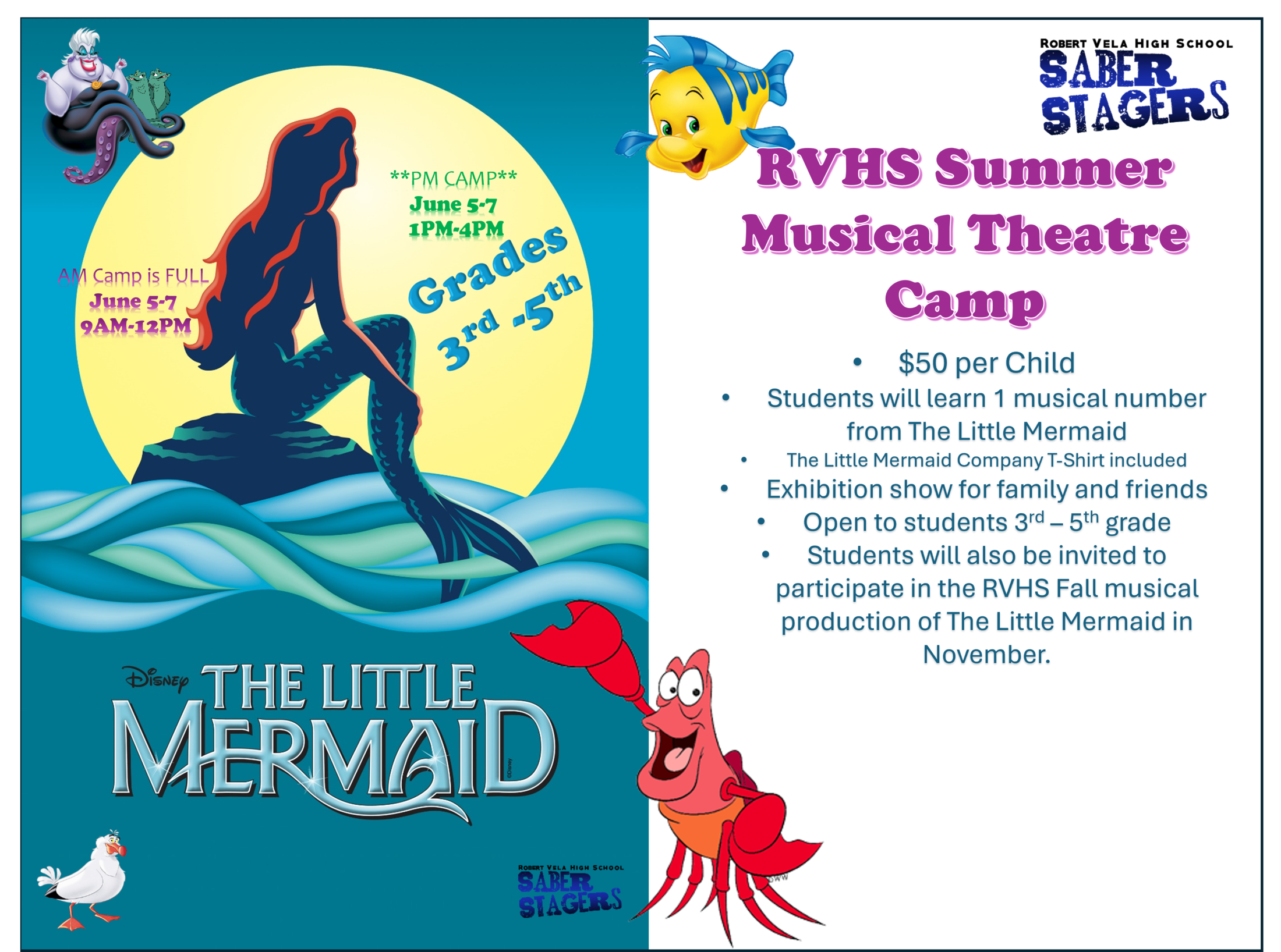 RVHS Summer Musical Theatre Camp 2024 – Saberstagers – Robert Vela High ...