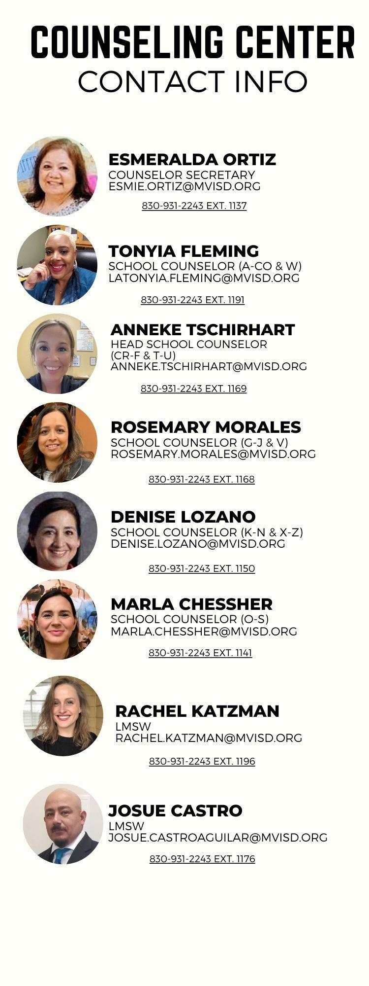 Counseling/Registration Contacts – Counseling Department – Medina ...