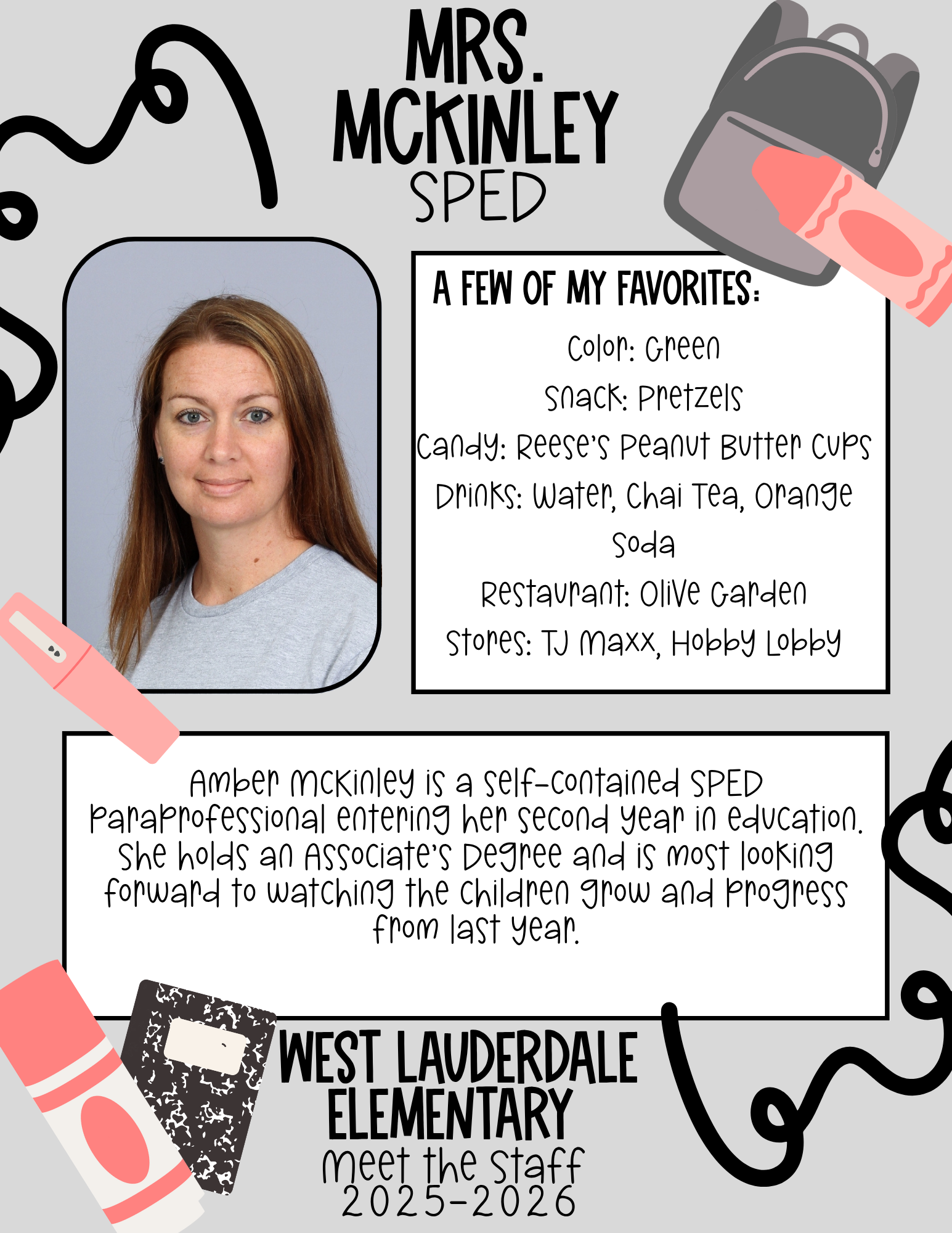 Amber McKinley – Mrs. Amber McKinley – West Lauderdale Elementary School