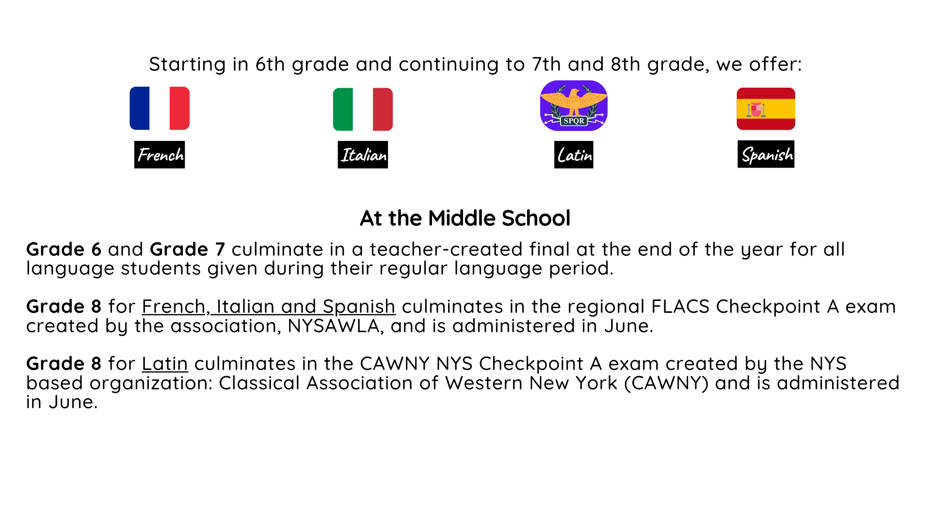 Welcome Statement – World Language – Carrie P. Weber Middle School