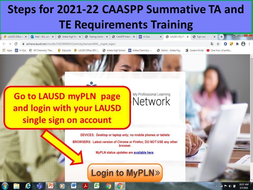 2021-22 CAASPP Summative Assessment TA and TE Requirements – Testing ...