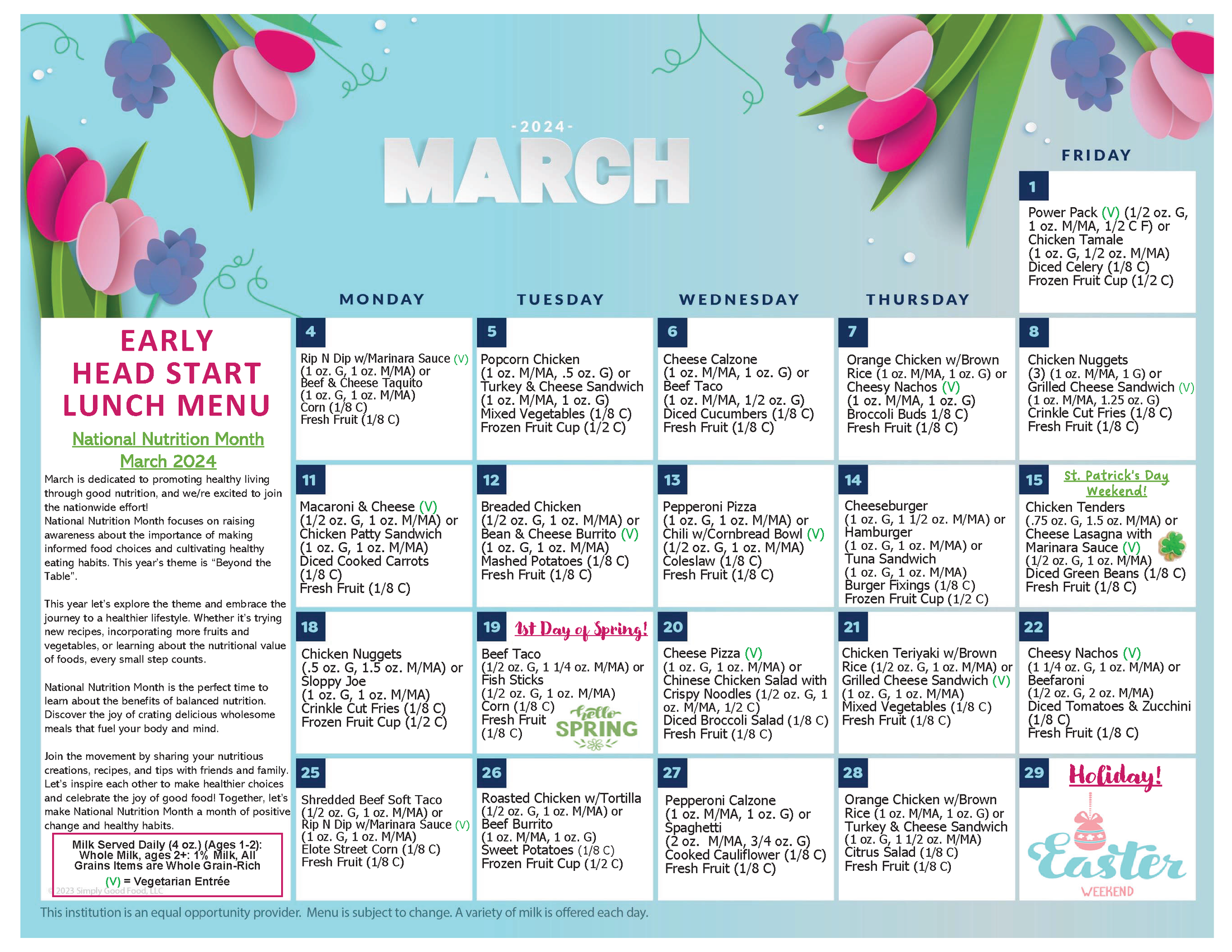 Menus – Nutrition Services – Montebello Unified School District