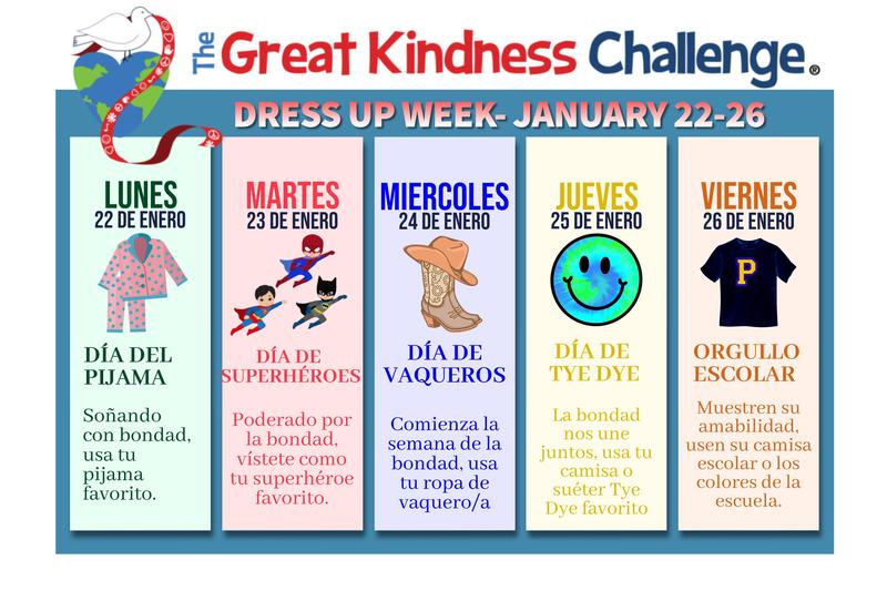🕊️👕Great Kindness Challenge DRESS UP Week🕊️👕 | Parlier Unified School ...