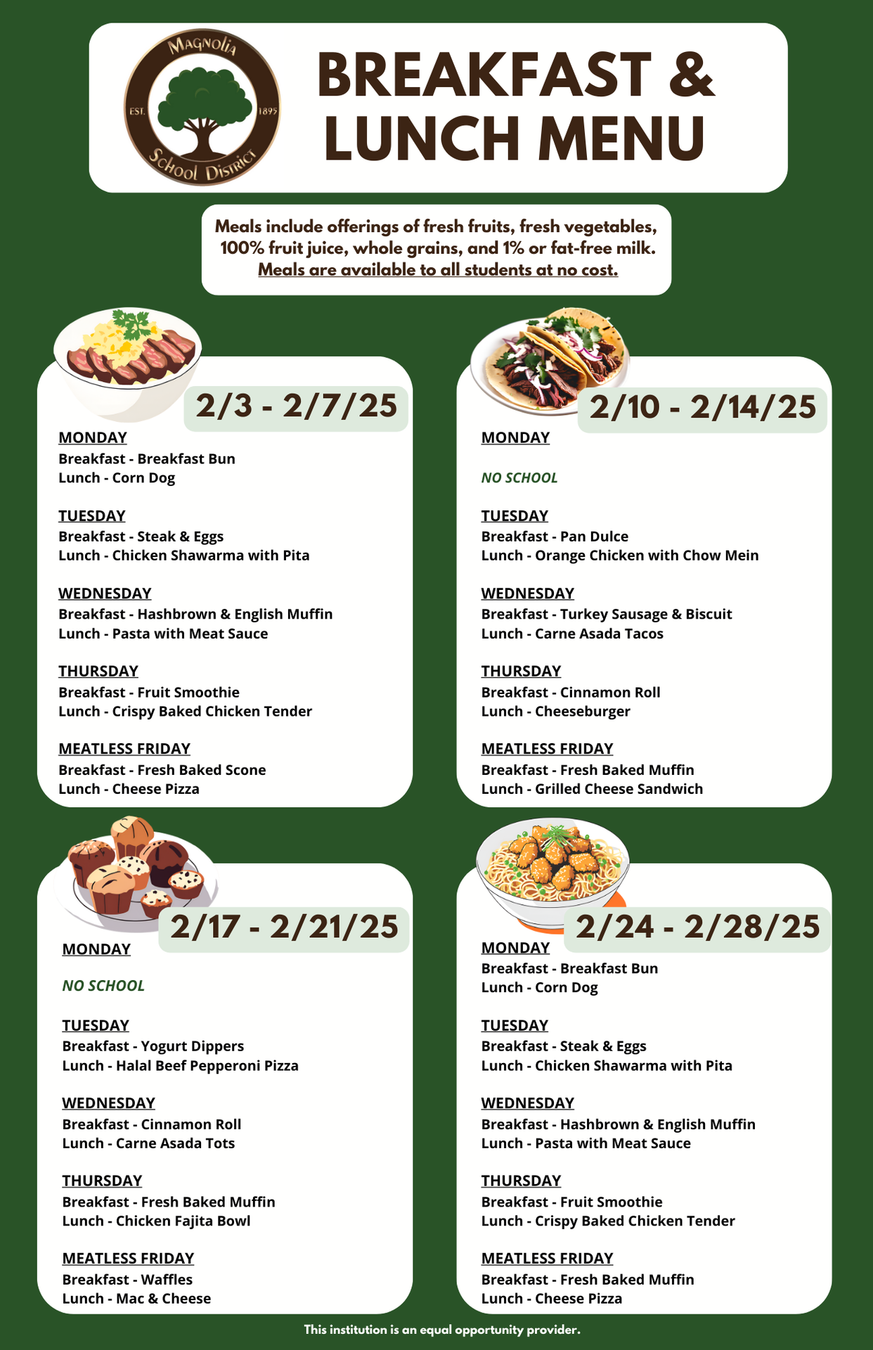 Magnolia School District Food Menus