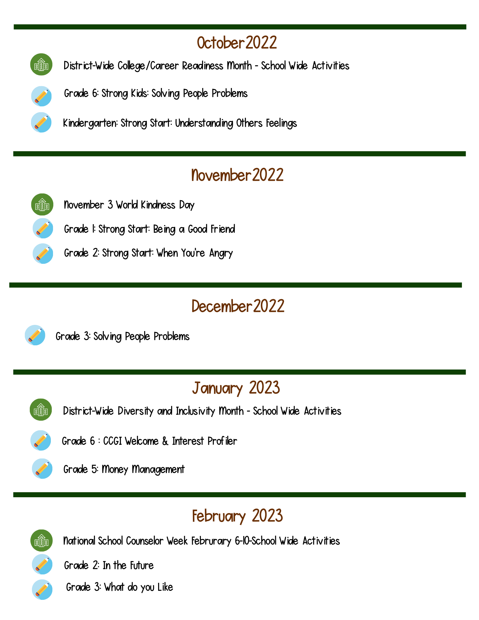 Elementary School Counseling 2022-23 Action Plan – School Counselor ...