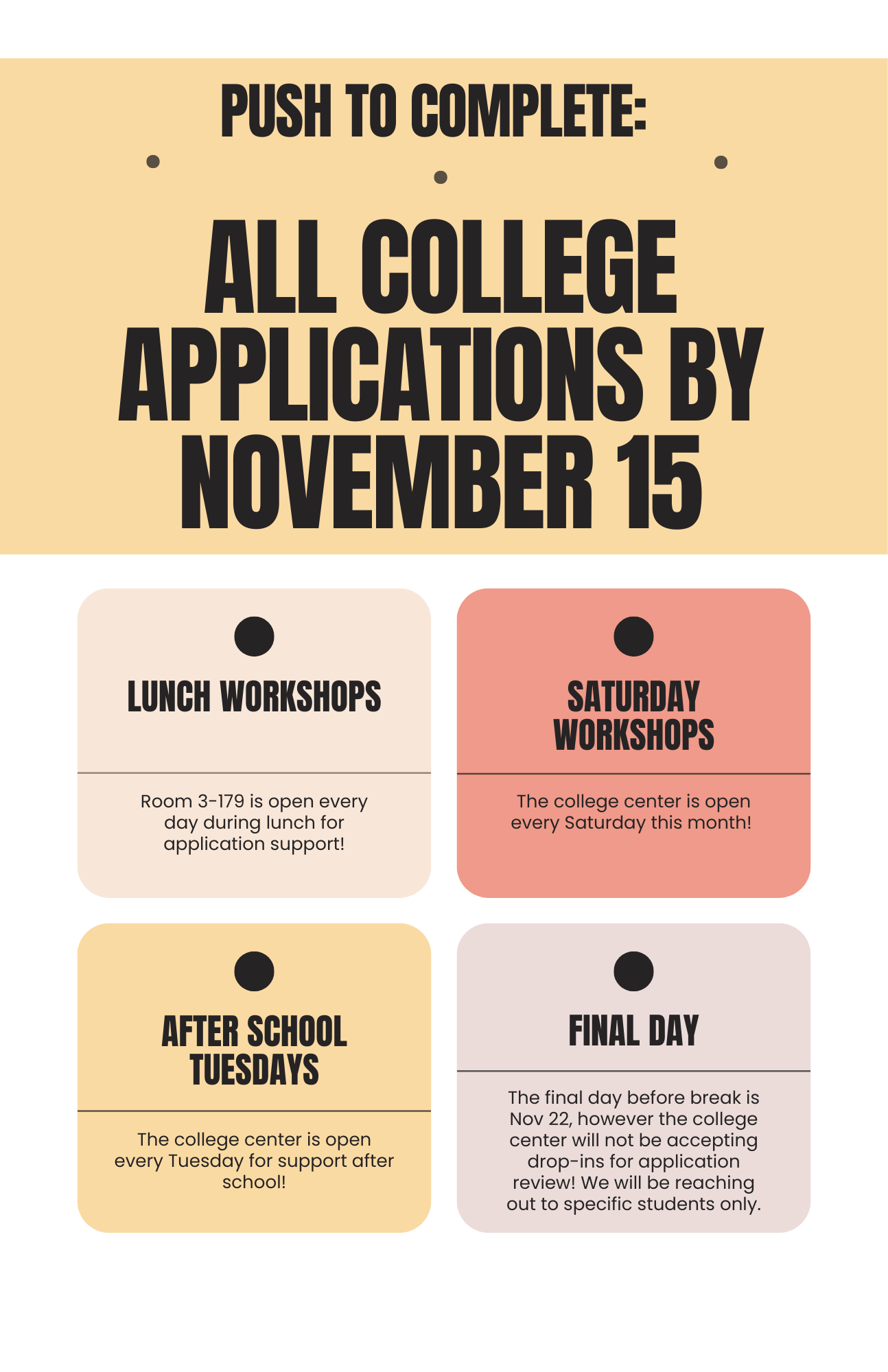 Annoucement/Newsletter – College Center – Edward R Roybal Learning Center