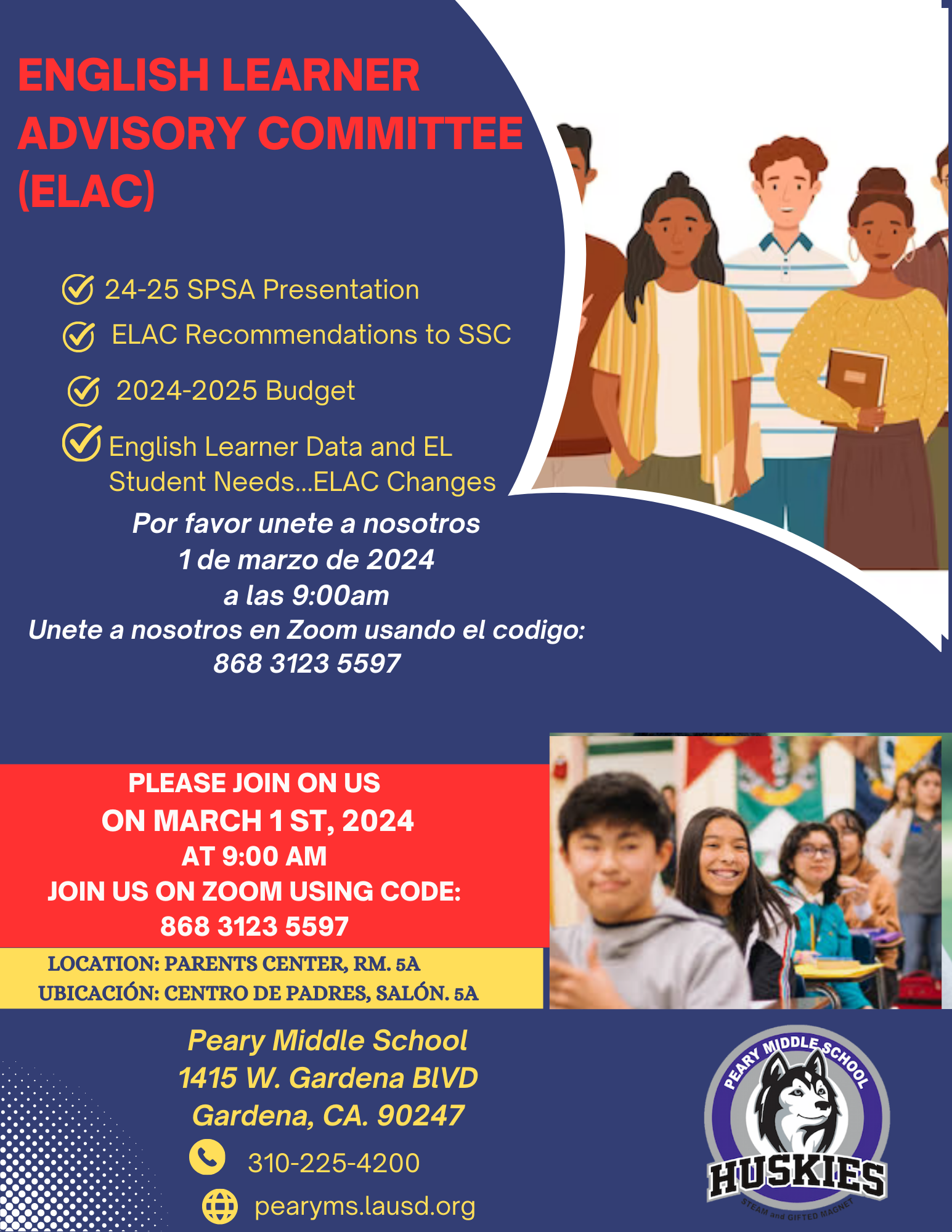 English Learner Advisory Committee – Parents/Families – Robert E Peary Middle School