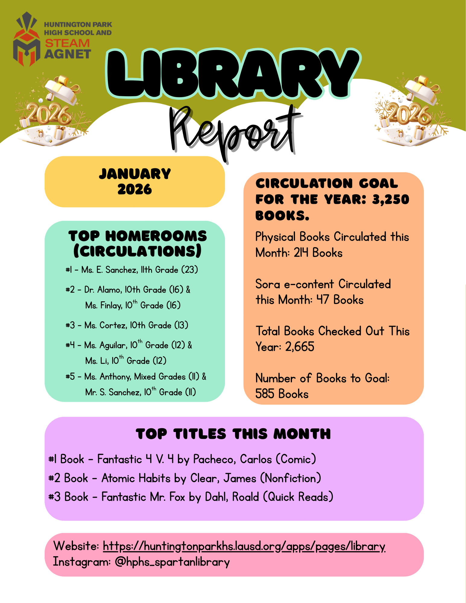Spartan Library - Students - Huntington Park Senior High