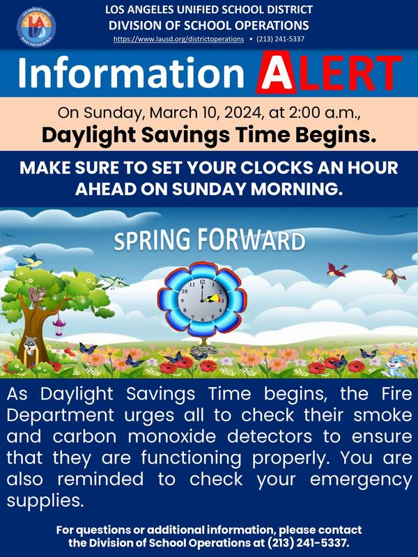 Daylight Savings Time Reminder | San Antonio Elementary and STEM Magnet ...