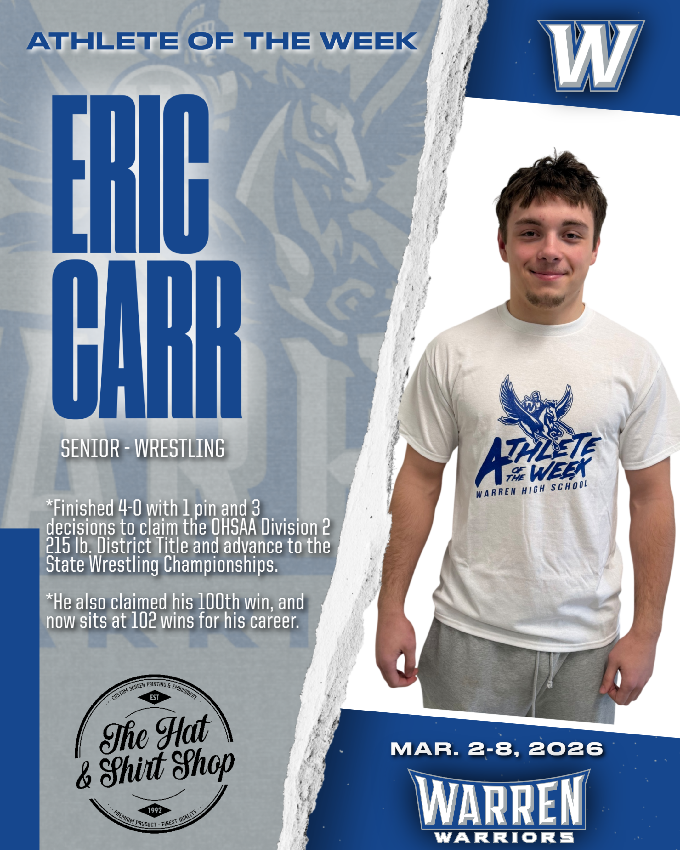 Athlete of the Week – Athletic Honors – Warren Local High School Athletics