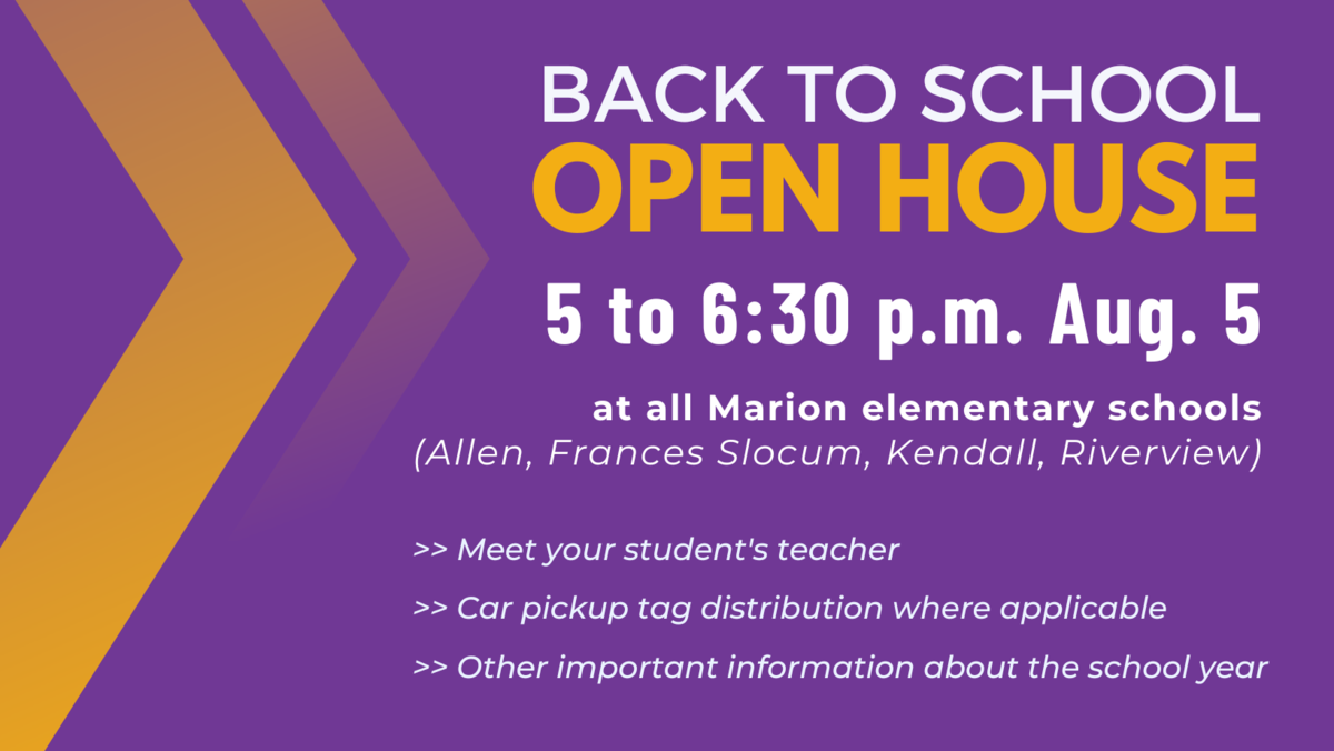 Elementary Back to School Open House set for 8/5 | Marion Community Schools