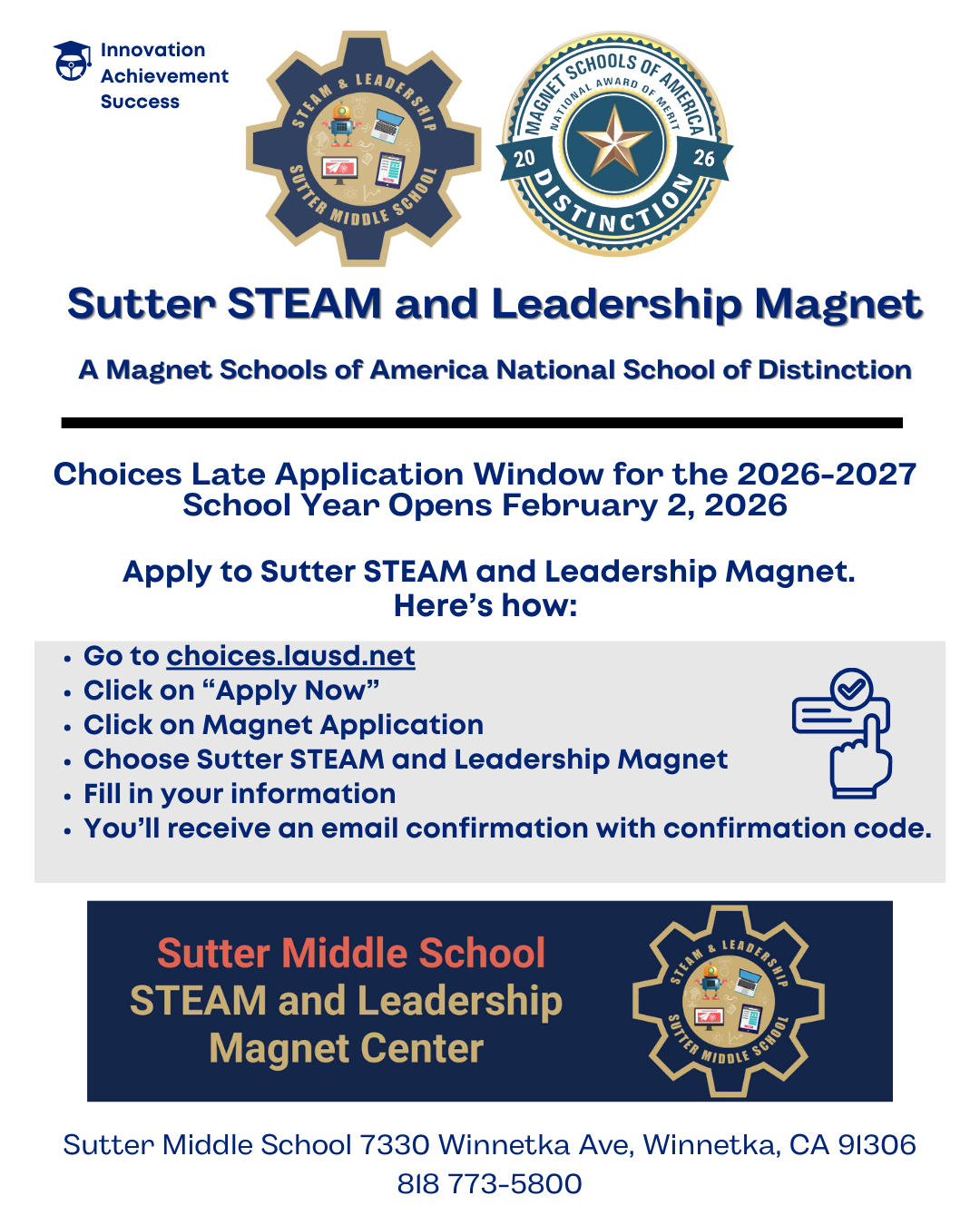 Enroll in Our Magnet – STEAM Magnet – Sutter Middle School