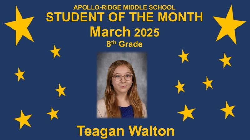 A-RMS Students of the Month Award Winners for March | Apollo-Ridge ...