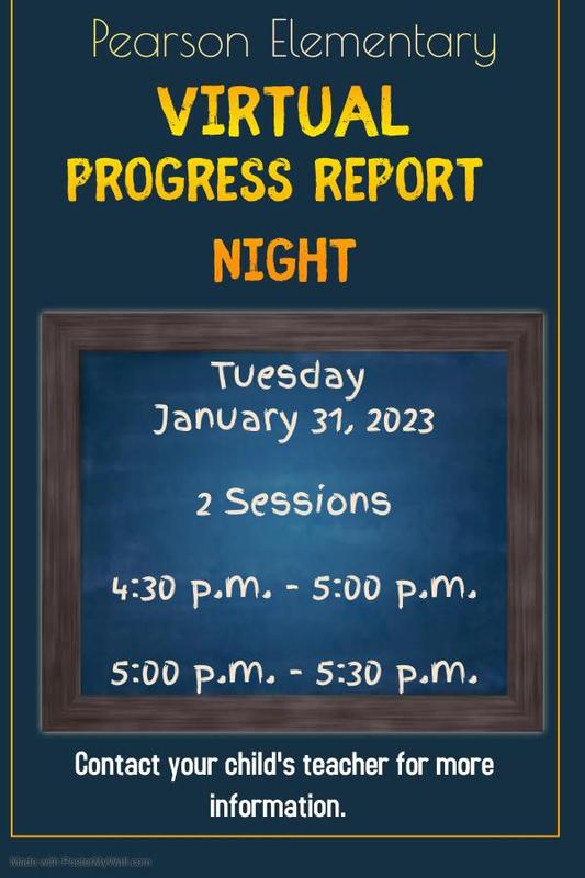 Virtual Progress Report Card Night | Pearson Elementary School