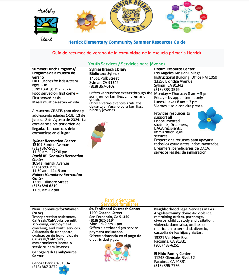Community Resources – Parent Center – Herrick Avenue Elementary