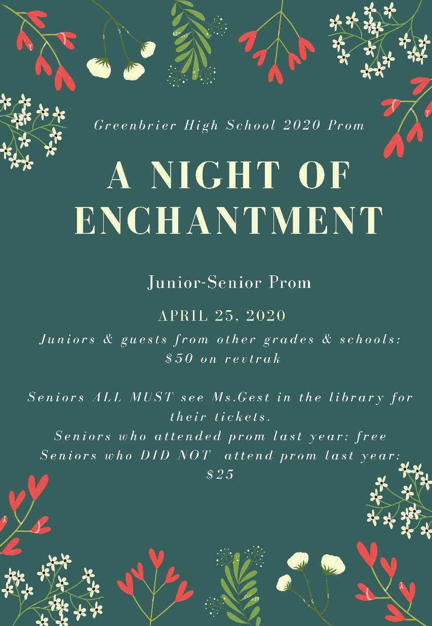 Prom Information – Prom – Greenbrier High School