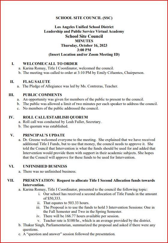 School Site Council (SSC) – PROGRAMS – Leadership and Public Service ...