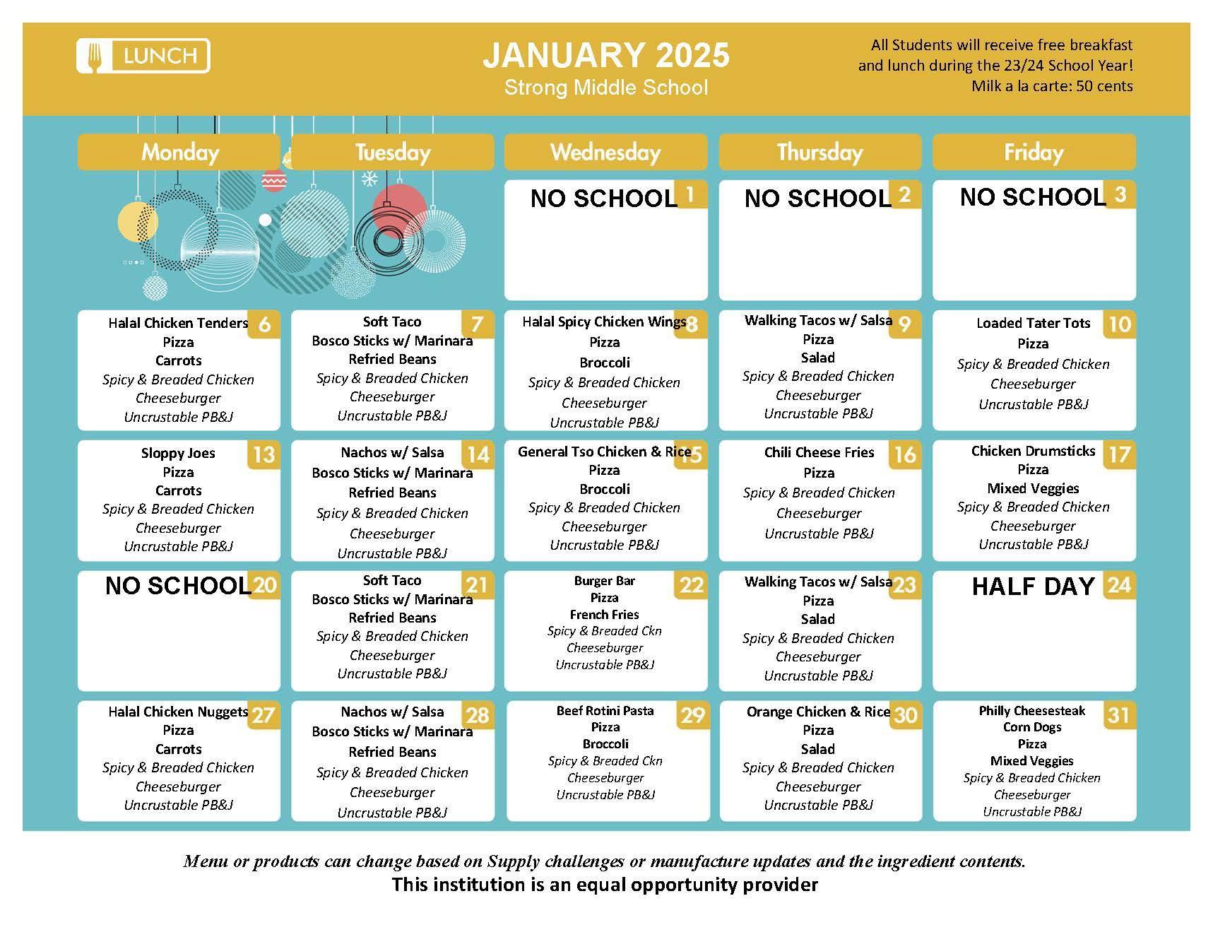 Lunch Menus – Food Service – Melvindale-Northern Allen Park Schools