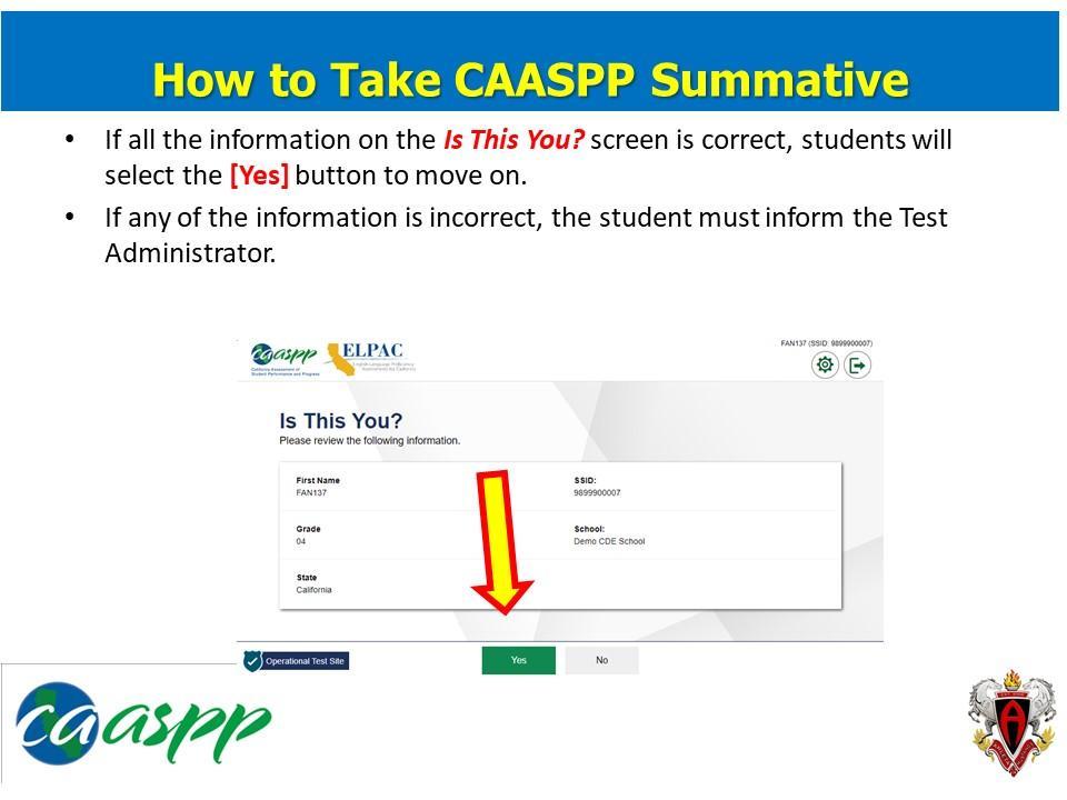 CAASPP Summative: how to take the test (Students Only) – Testing Center ...