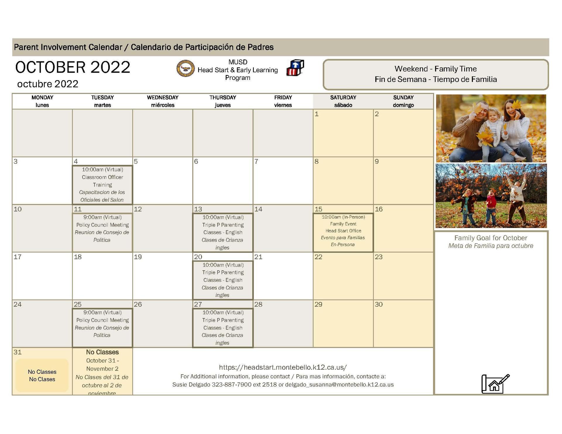 Family Engagement – Parents – Head Start & Early Learning Program